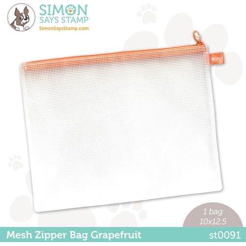 Simon Says Stamp GRAPEFRUIT Orange MESH ZIPPER BAG st0091