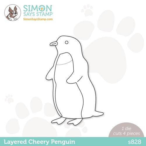 Simon Says Stamp LAYERED CHEERY PENGUIN Wafer Dies s828 Holiday Sparkl