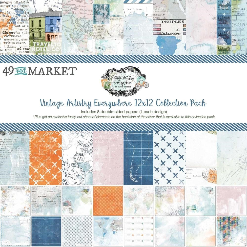 Blue Vintage Scrapbook Paper