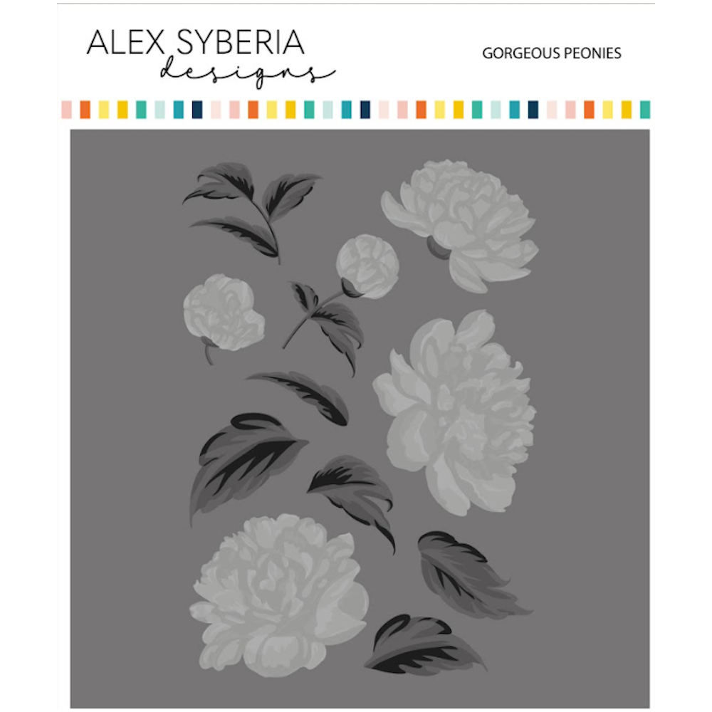 Alex Syberia Designs Gorgeous Peonies Stencil Set asdste55 – Simon Says ...