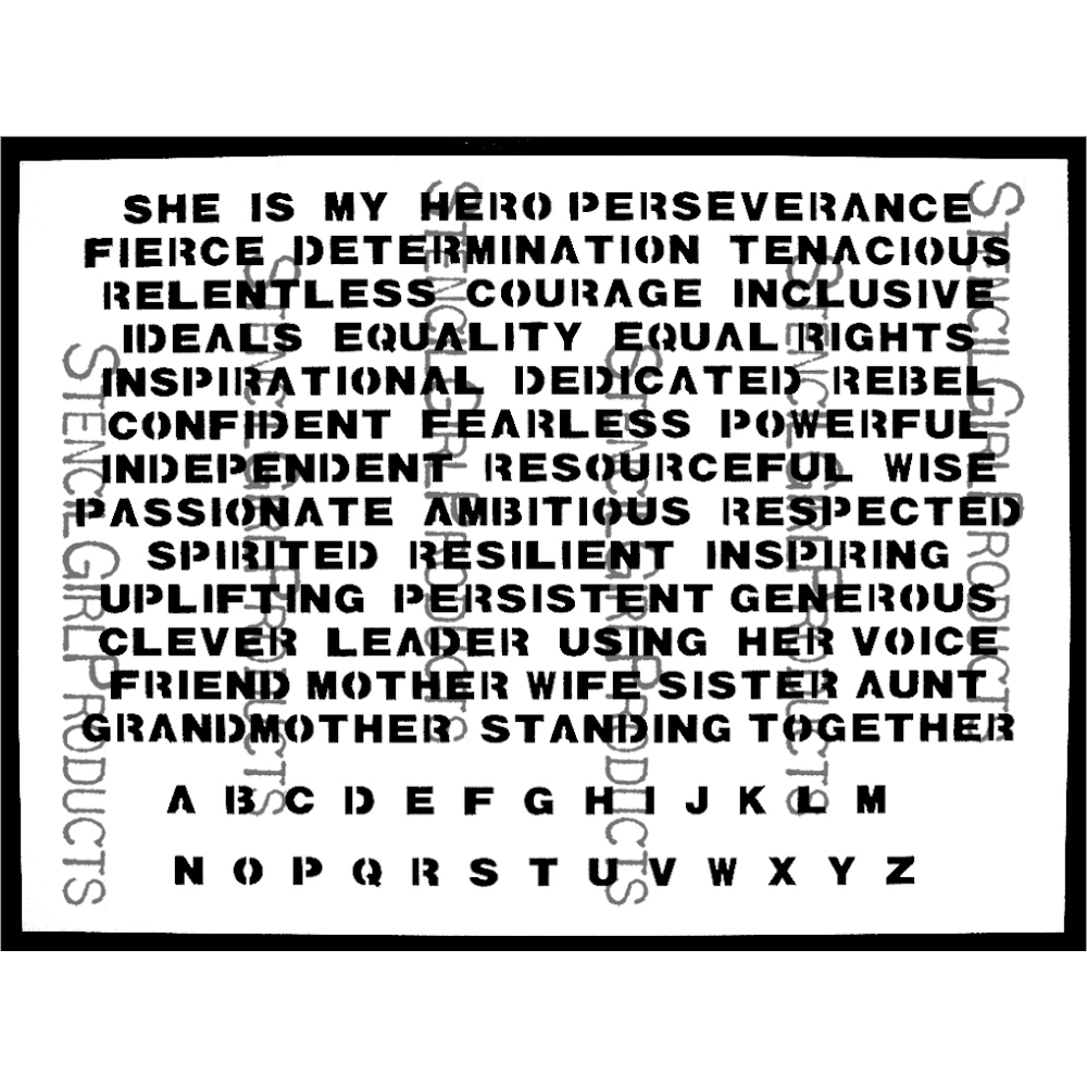 StencilGirl Heroic Words Stencil l957* – Simon Says Stamp