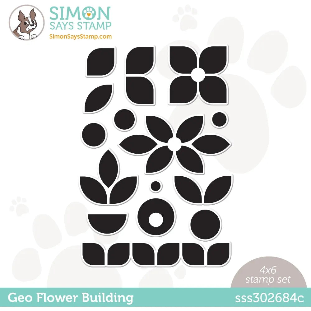 Simon Says Clear Stamps Geo Flower Building sss302684c Beautiful Days ...