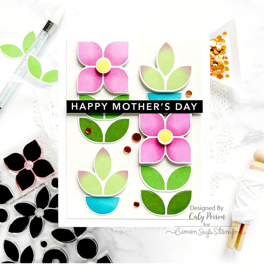 Simon Says Clear Stamps Geo Flower Building sss302684c Beautiful Days ...